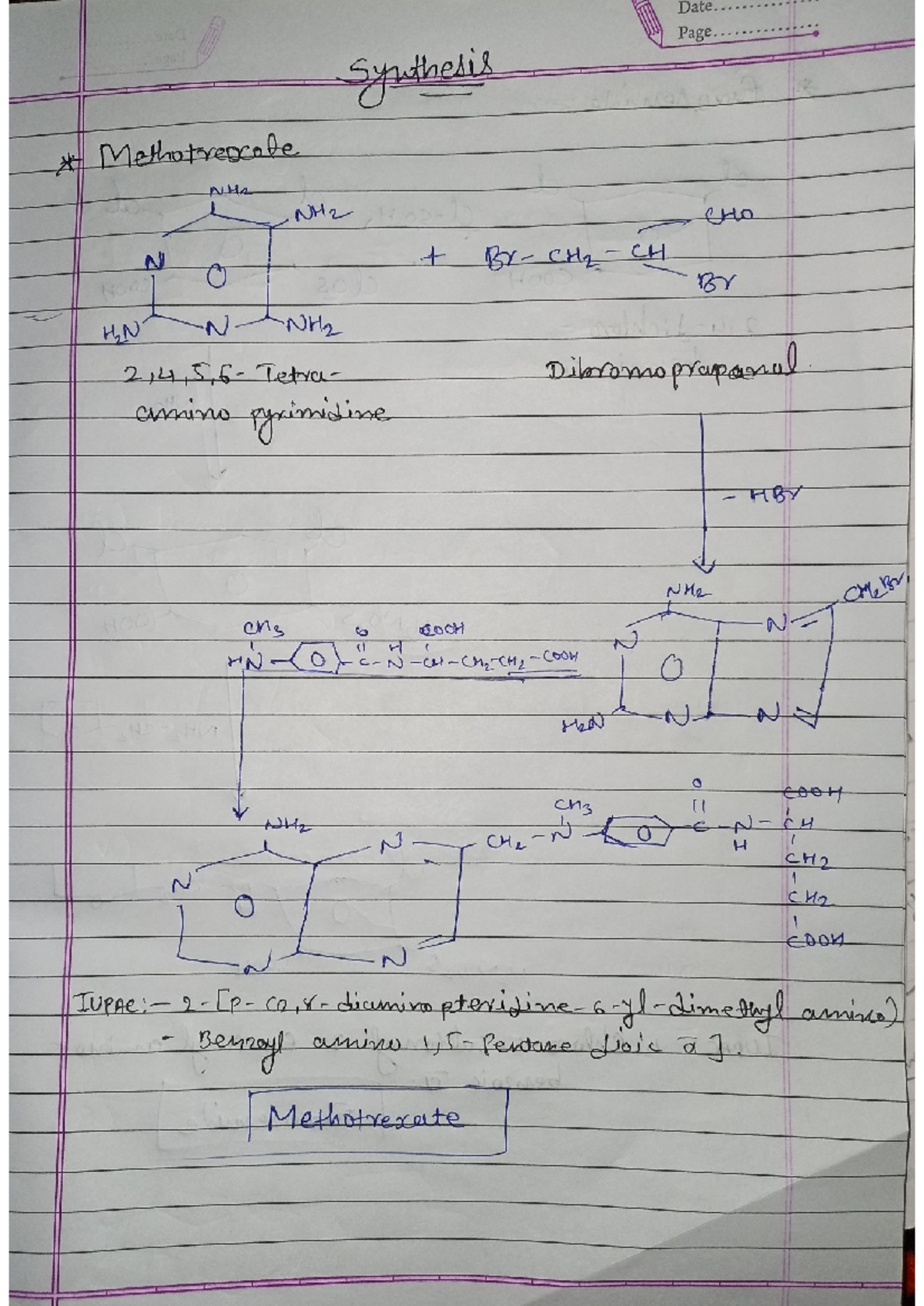 MC2 synthesis - Med chem - Date Page Synthesis Methotrescate NHs NH2 ...