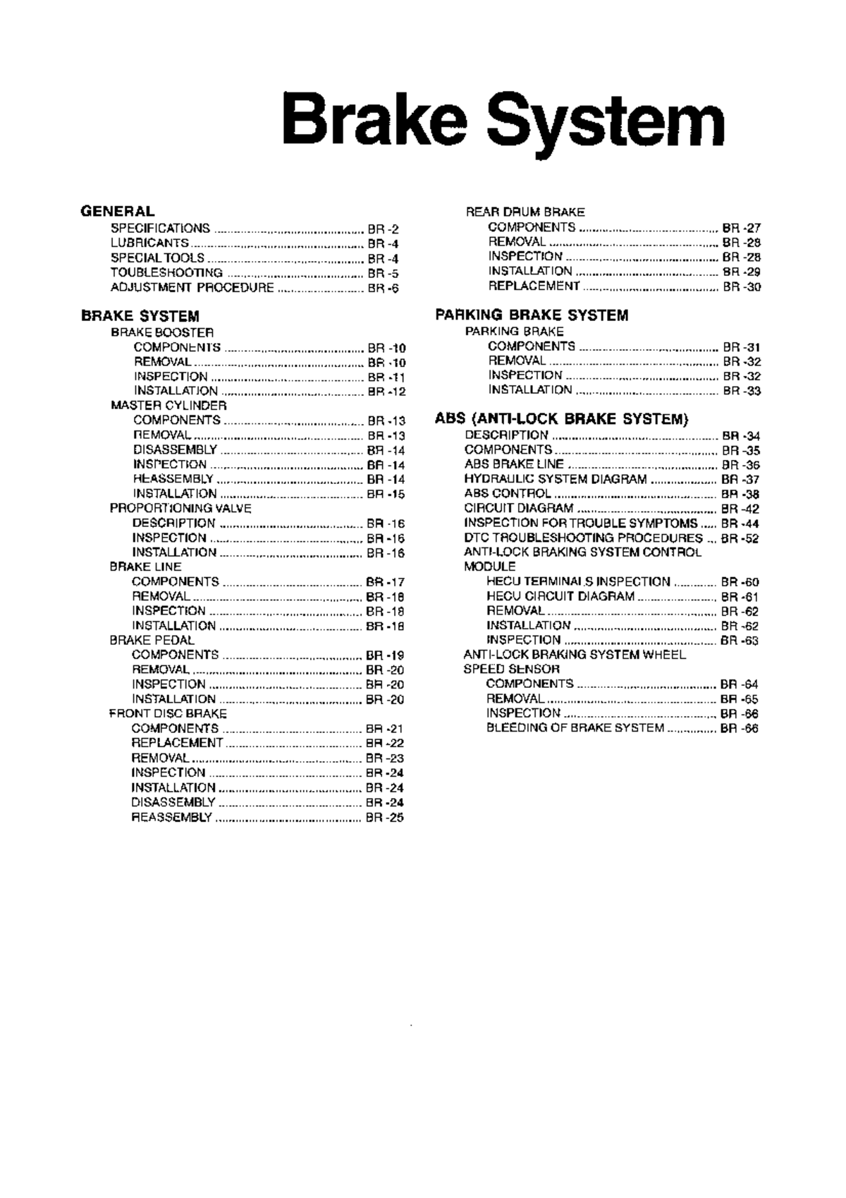 Brake System Overview and Specifications (EFE9ABDF) - Studocu