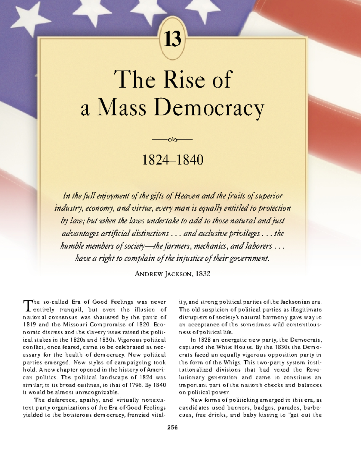 Americanpageantchapter 13 - 256 13 The Rise of a Mass Democracy 1824 ...