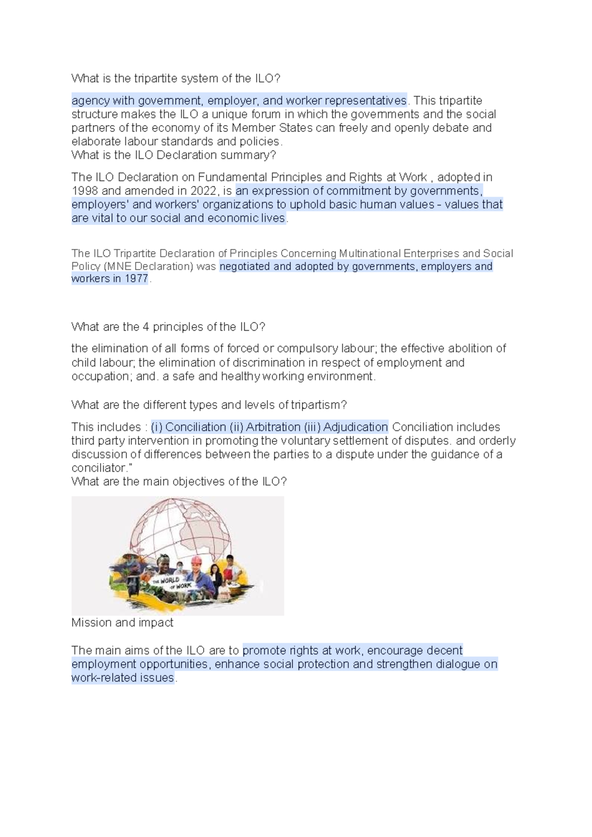 Tripartite system of the ILO - Copy - Copy - What is the tripartite ...