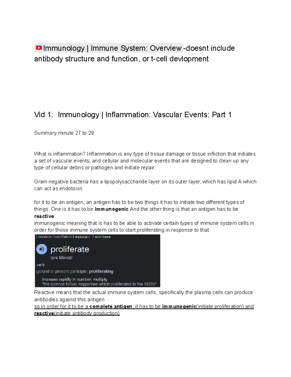 Immunology Notes: Inflammation and Immune Response Overview (NINJ 101 ...