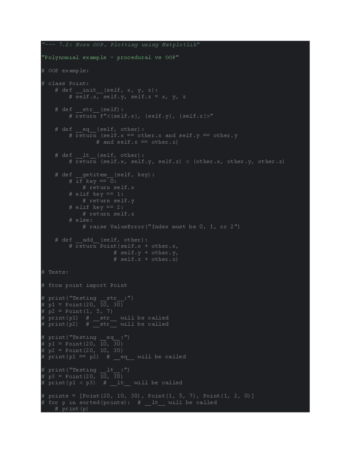 Lecture 7.2 COMP 202 - "- 7: More OOP, Plotting using Matplotlib ...