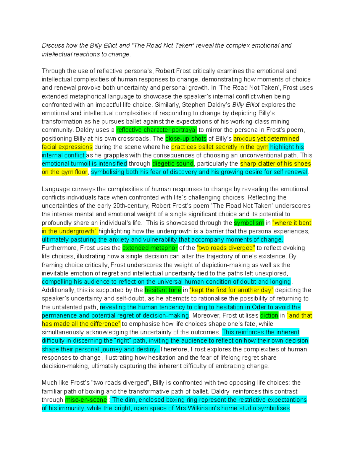 ENG 101 Essay Notes: Emotional Complexity in Billy Elliot & The Road ...