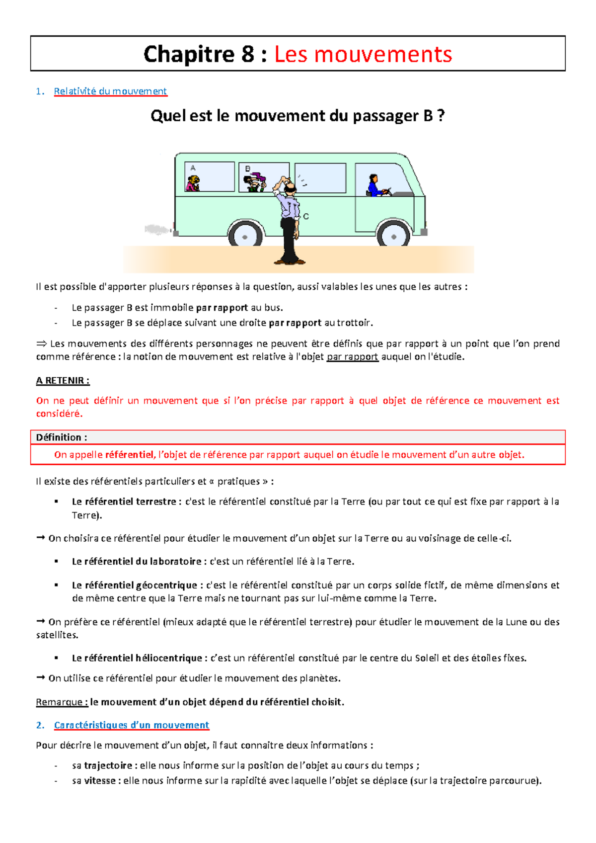 Les-mouvements-cours - Chapitre 8 : Les mouvements 1. Relativité du ...