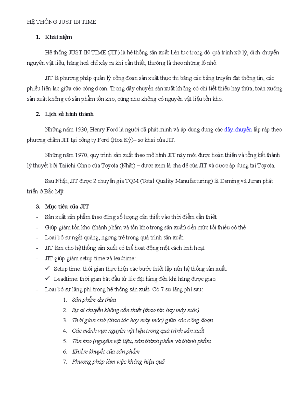 Hệ thống Just In Time (JIT) tại Toyota Việt Nam: Khái niệm và Lợi ích ...