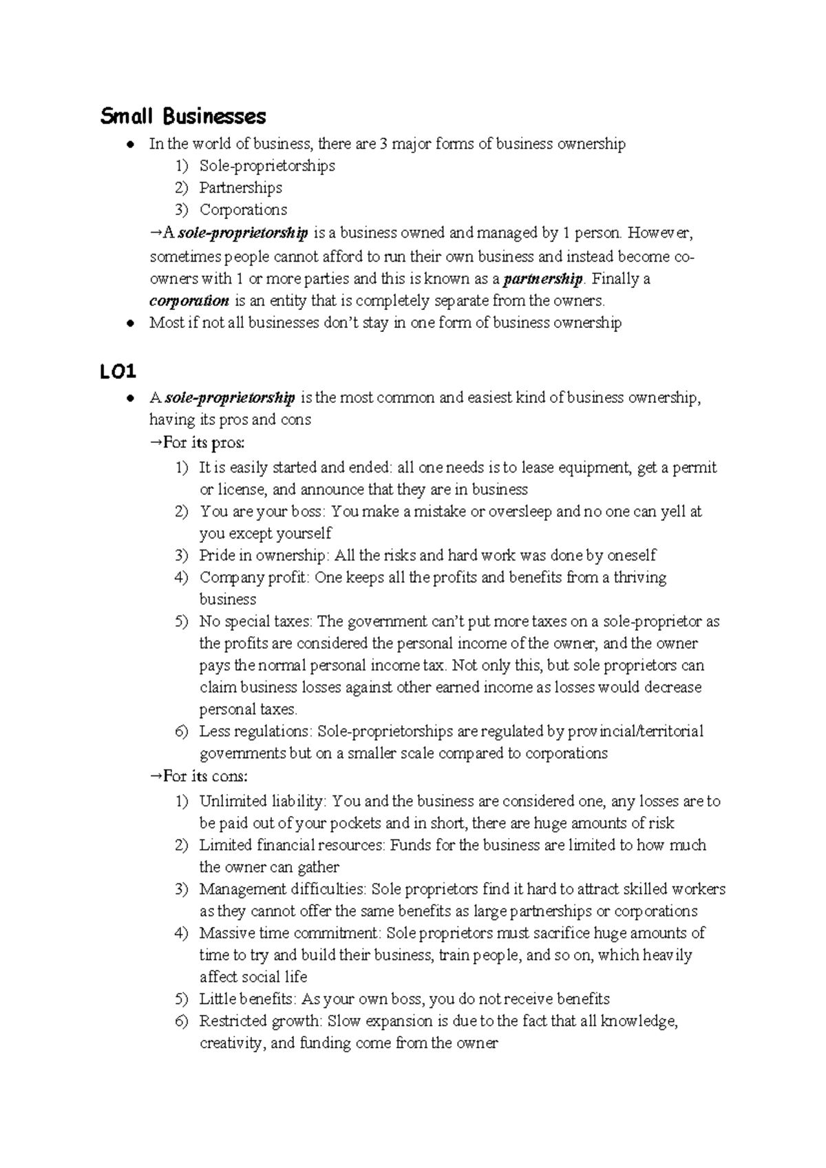 Chap 6: Forms of Business Ownership - Sole Proprietorships ...