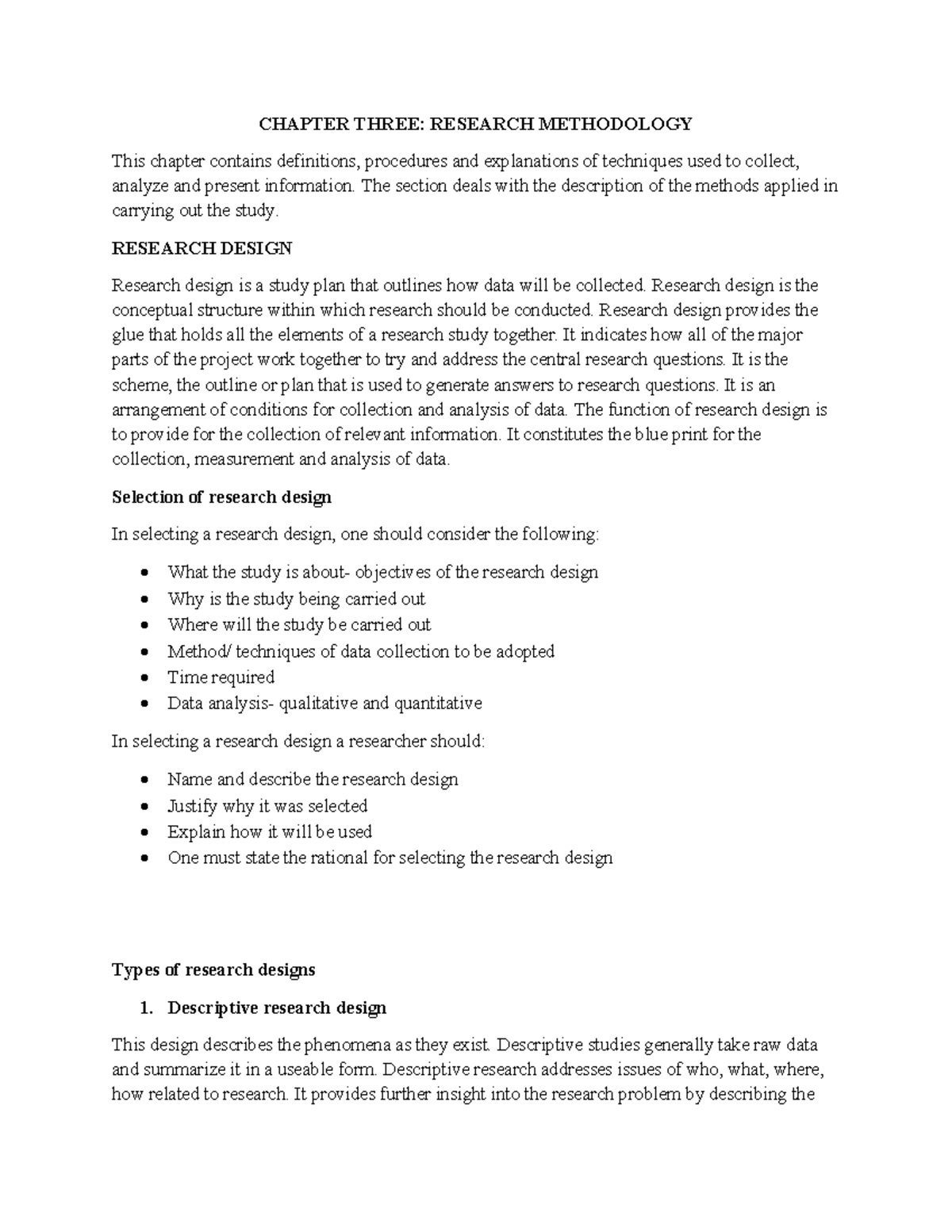 RESEARCH METHODOLOGY: CHAPTER 3 - Techniques & Designs - Studocu