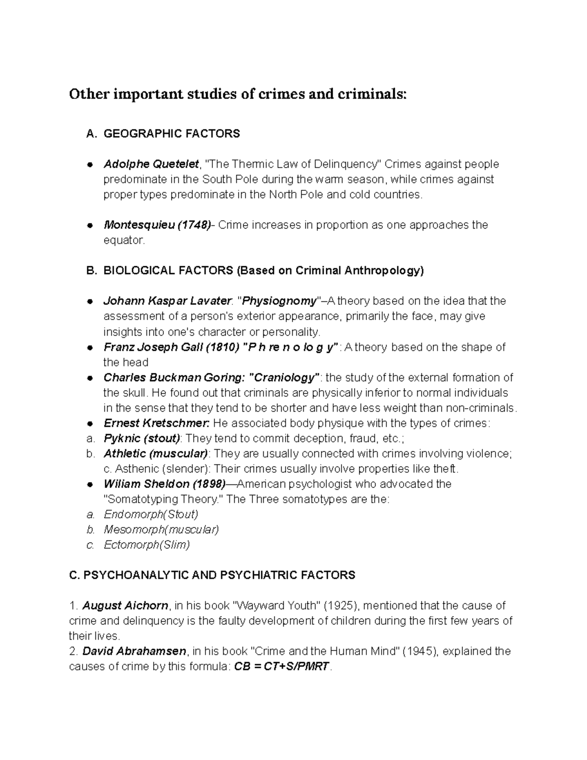 Cc - Intro to Criminology: Key Studies on Crime & Criminal Behavior ...