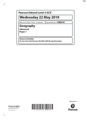 June 2021 Edexcel Geography A-Level Paper 1 Examination Questions - Studocu