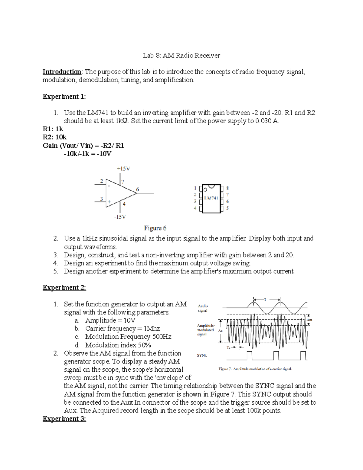 Lab8 - AM Radio Receiver - Lab 8: AM Radio Receiver Introduction : The ...
