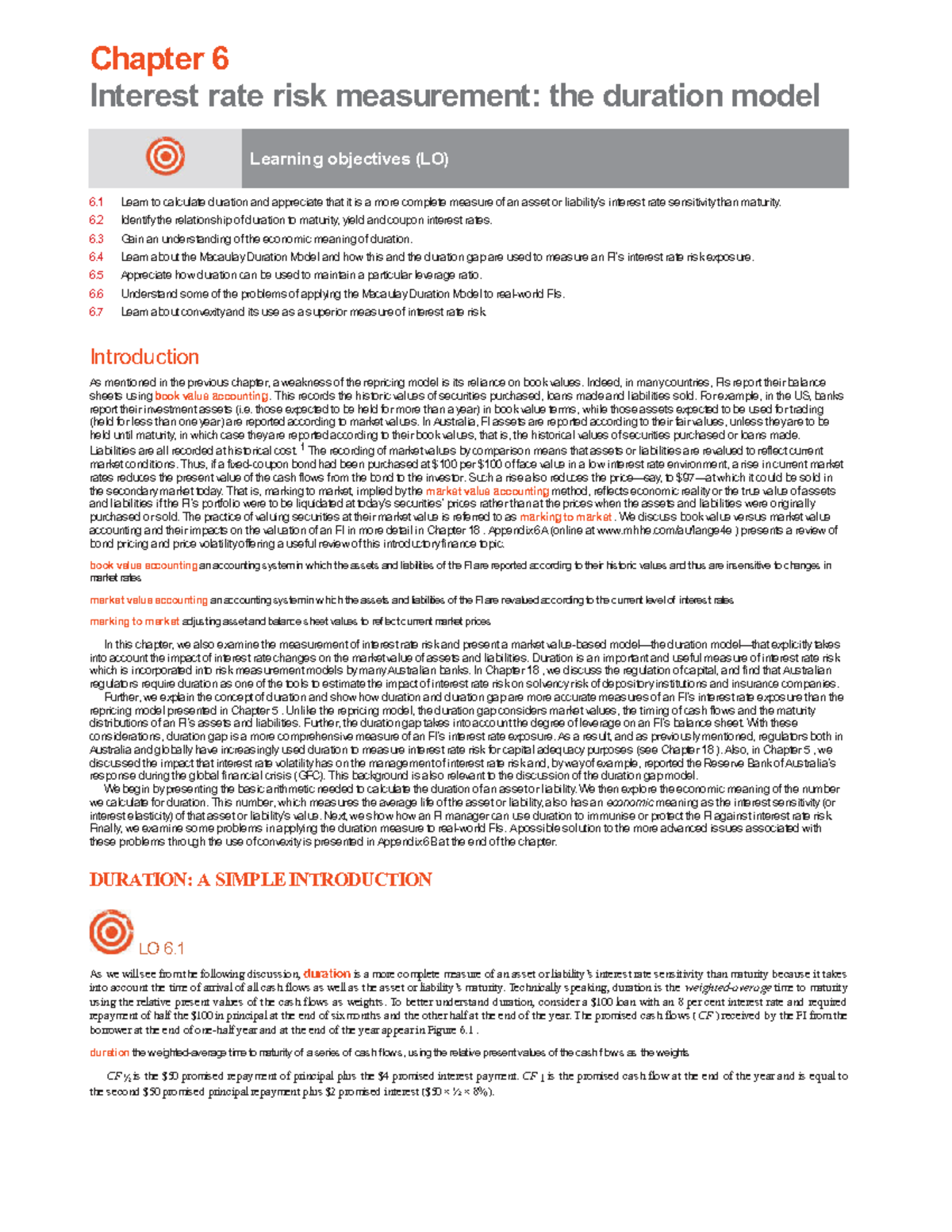 Chapter 6: Interest Rate Risk Measurement - Duration Model (FIN 101 ...