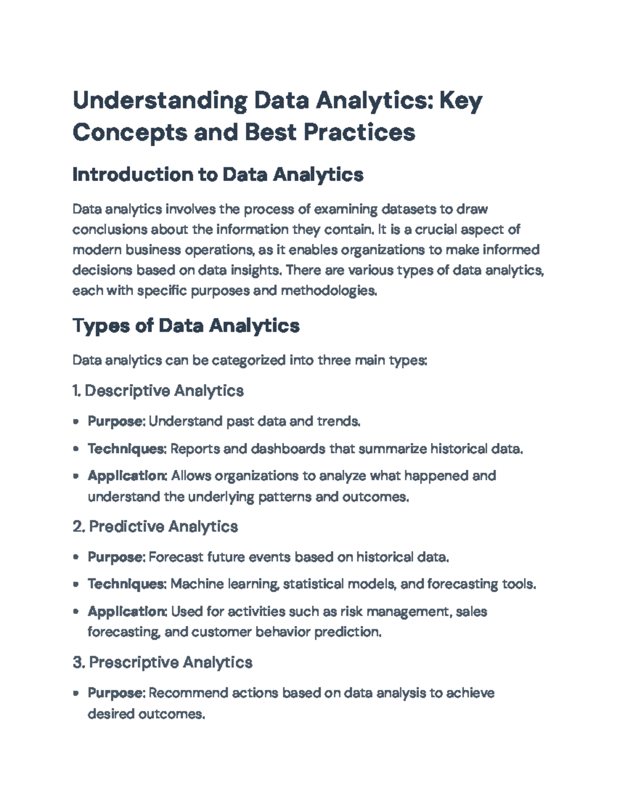 Data Analytics Overview: Key Concepts and Best Practices Guide ...