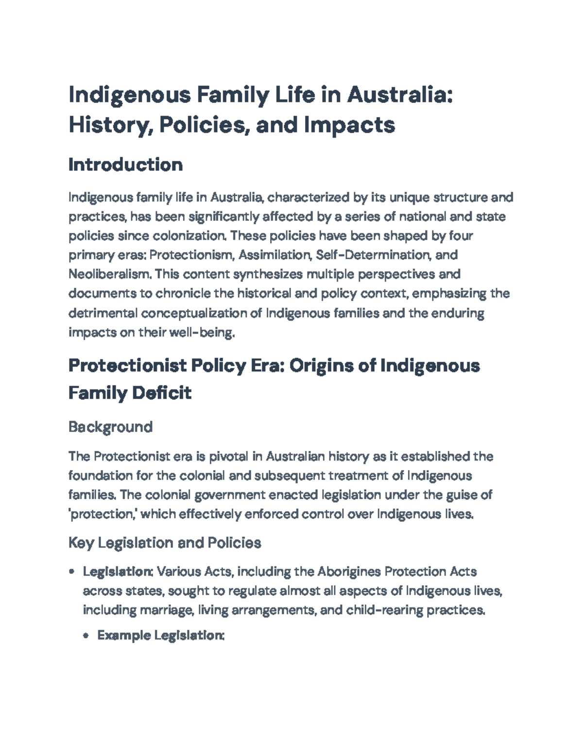 Indigenous Family Life in Australia: Historical Policies and Impacts ...