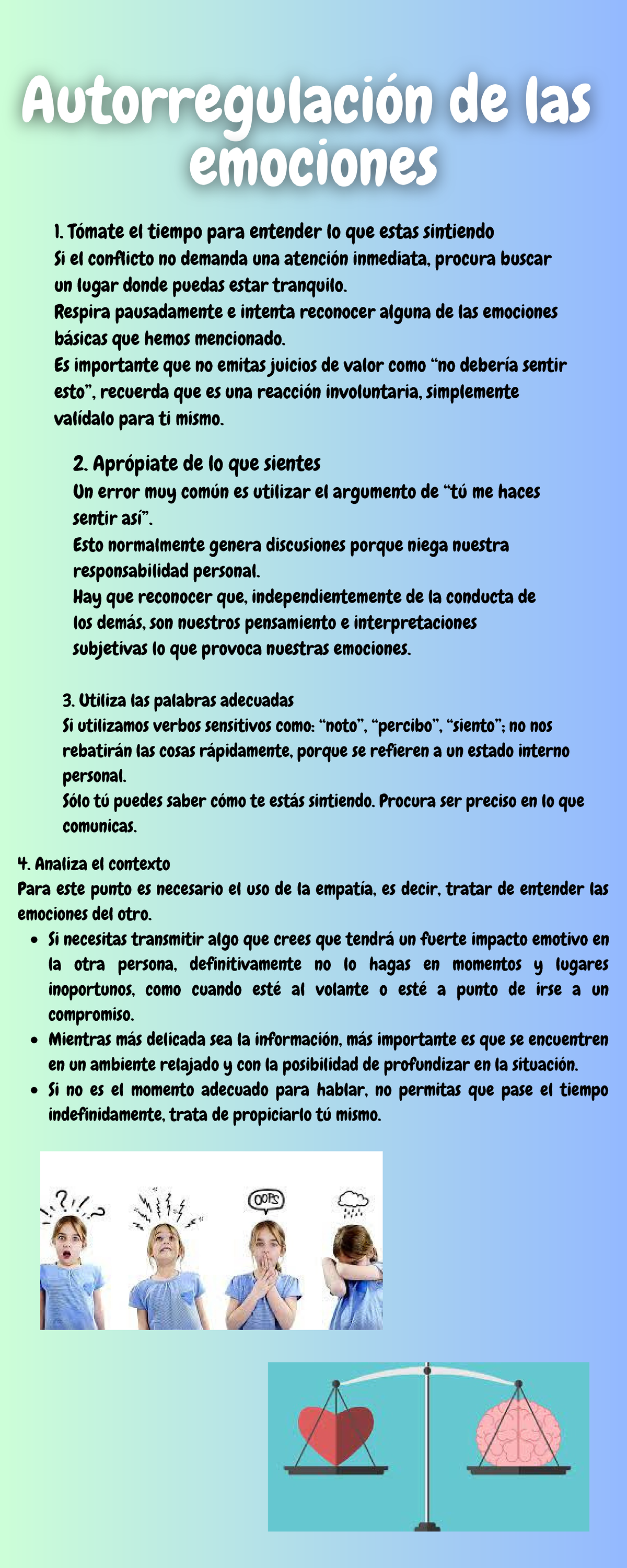 Autorregulación de las emociones - 3. Utiliza las palabras adecuadas Si ...