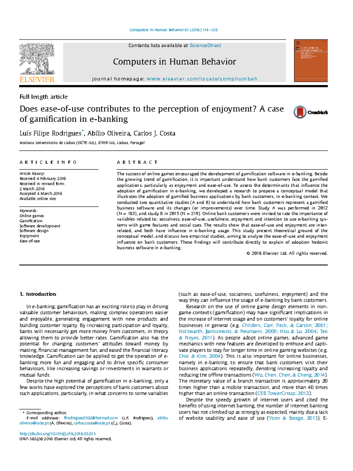 GAM 101: Gamiﬁcation in Banking - Exploring Enjoyment & Adoption ...