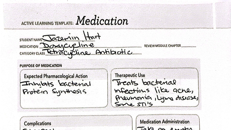 ACTIVE LEARNING TEMPLATE: Medications Overview for Clinical Med Terms ...