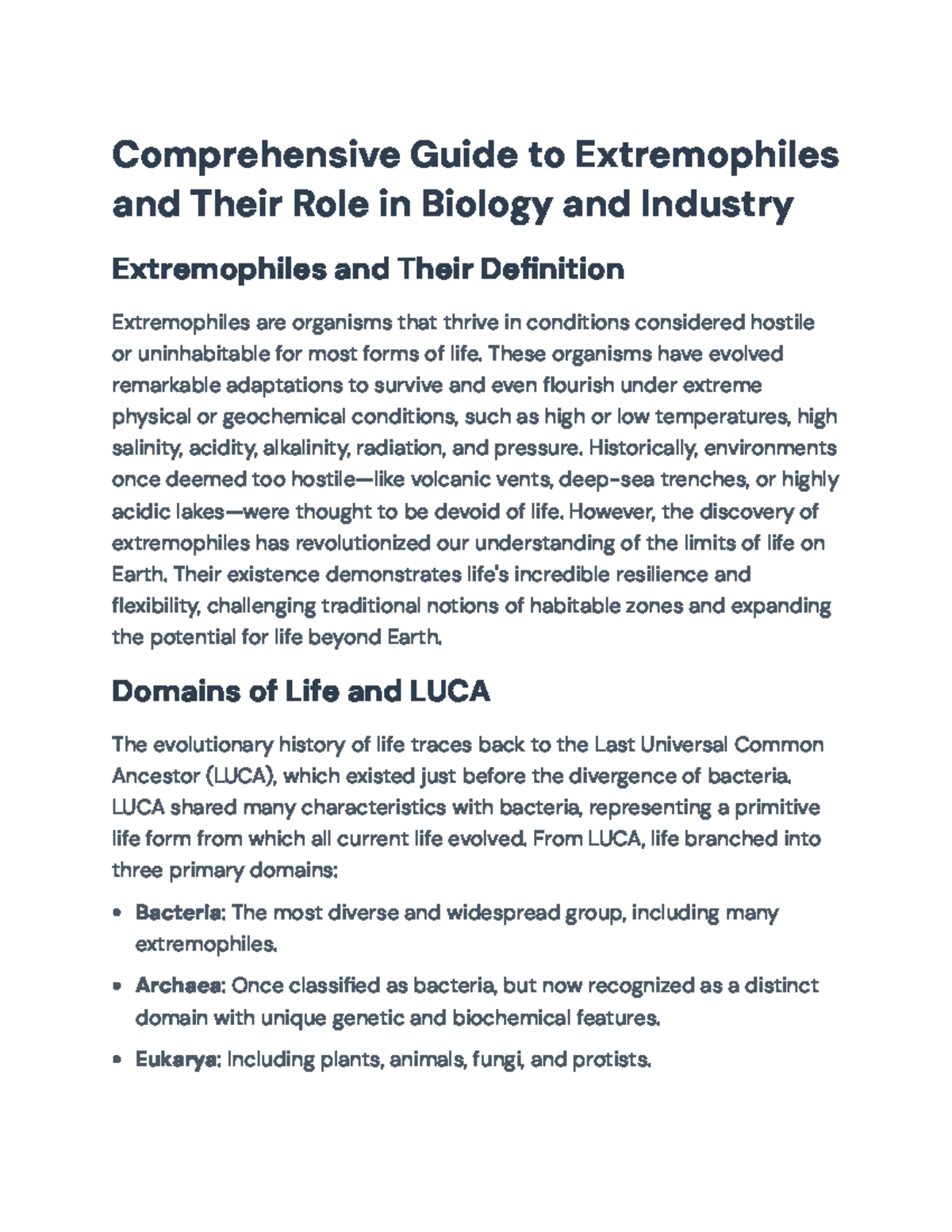 Comprehensive Study on Extremophiles: Biology & Biotech Applications ...