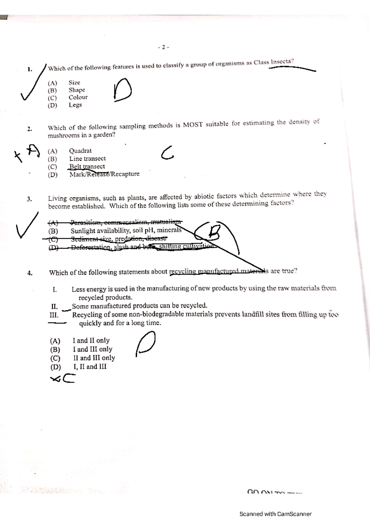 CSEC Biology P1 Exam Review 2020 - klnklnkln - Studocu