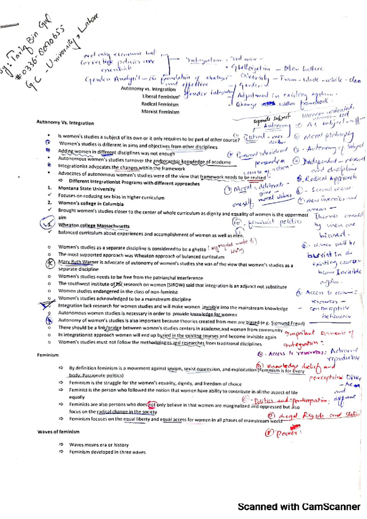 Autonomy vs Integration in Women's Studies: A Critical Analysis (bb 4 X ...