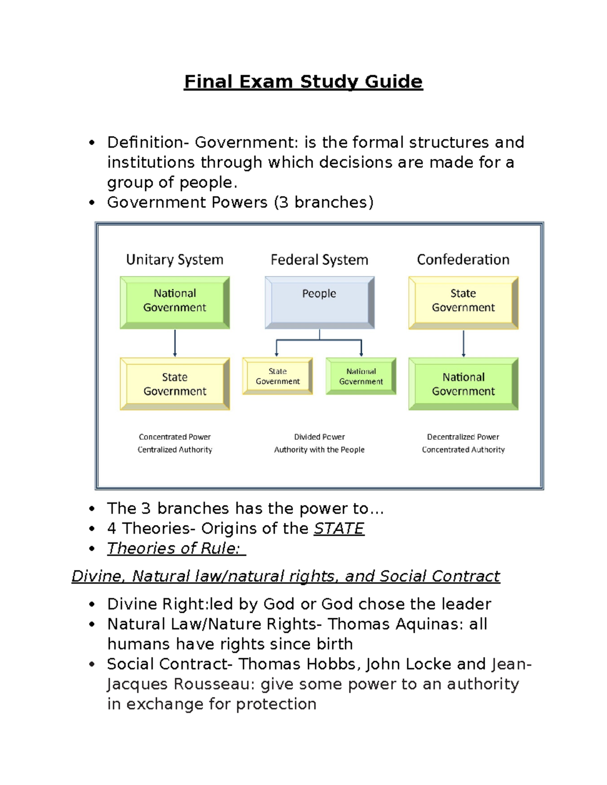 US gov Final Exam Study Guide - Final Exam Study Guide Definition ...