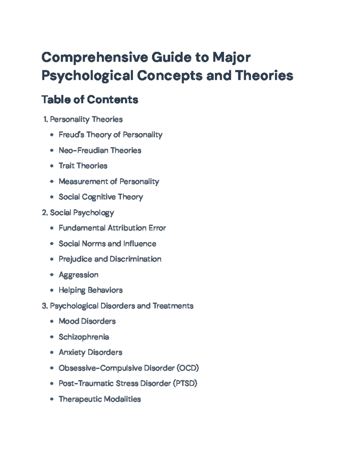 Comprehensive Guide to Psychological Concepts and Theories ...