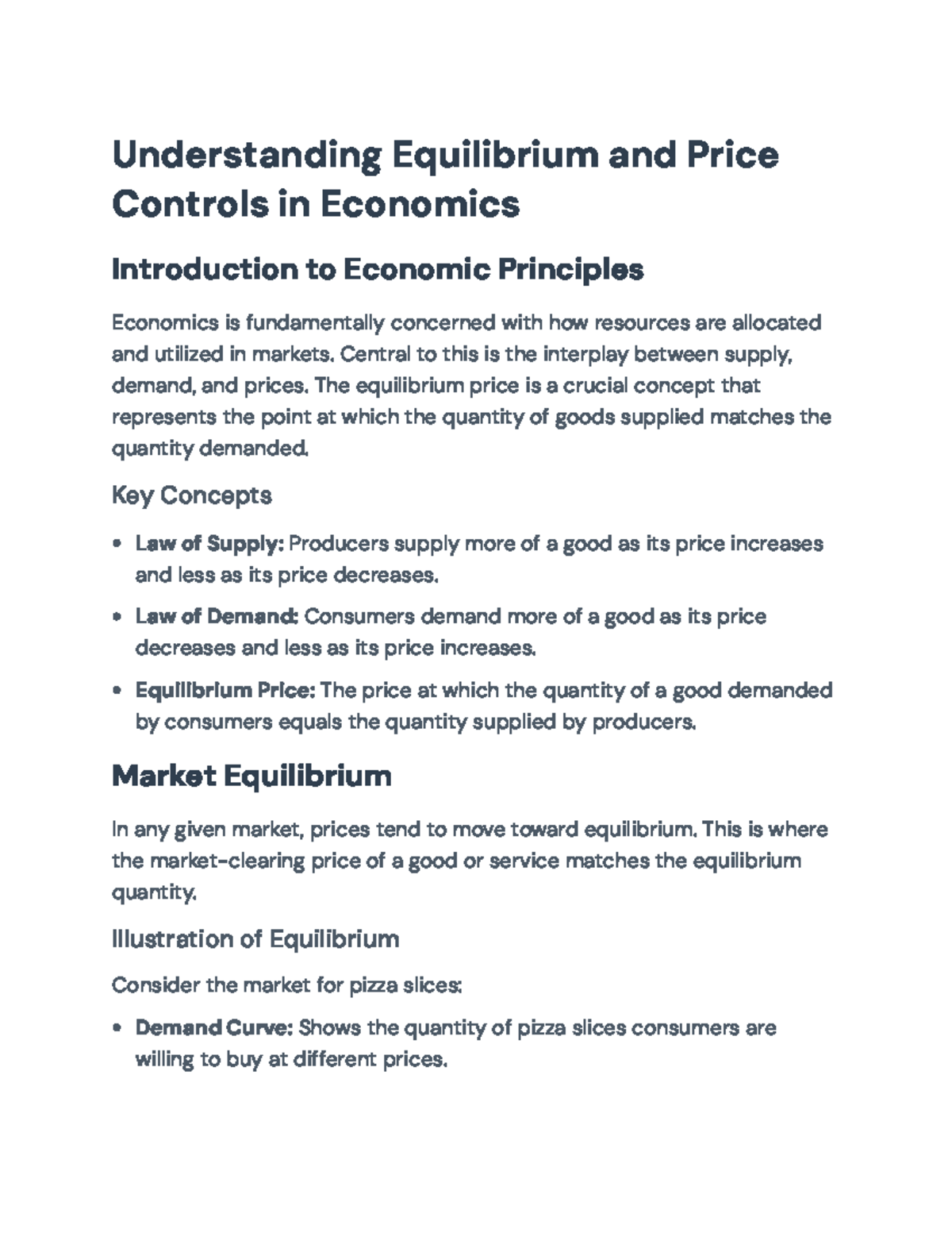 Understanding Market Equilibrium and Price Controls in Economics ...