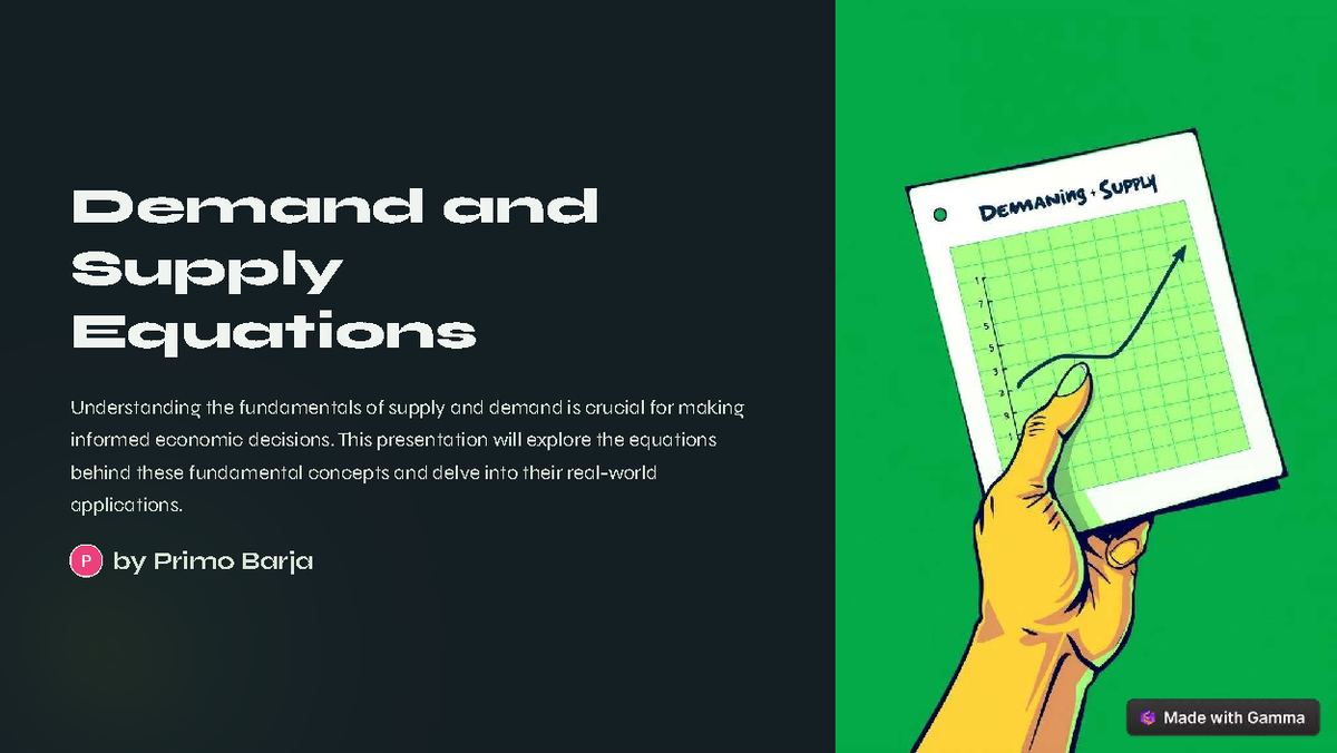Demand and Supply Equations: Understanding Market Fundamentals - Studocu