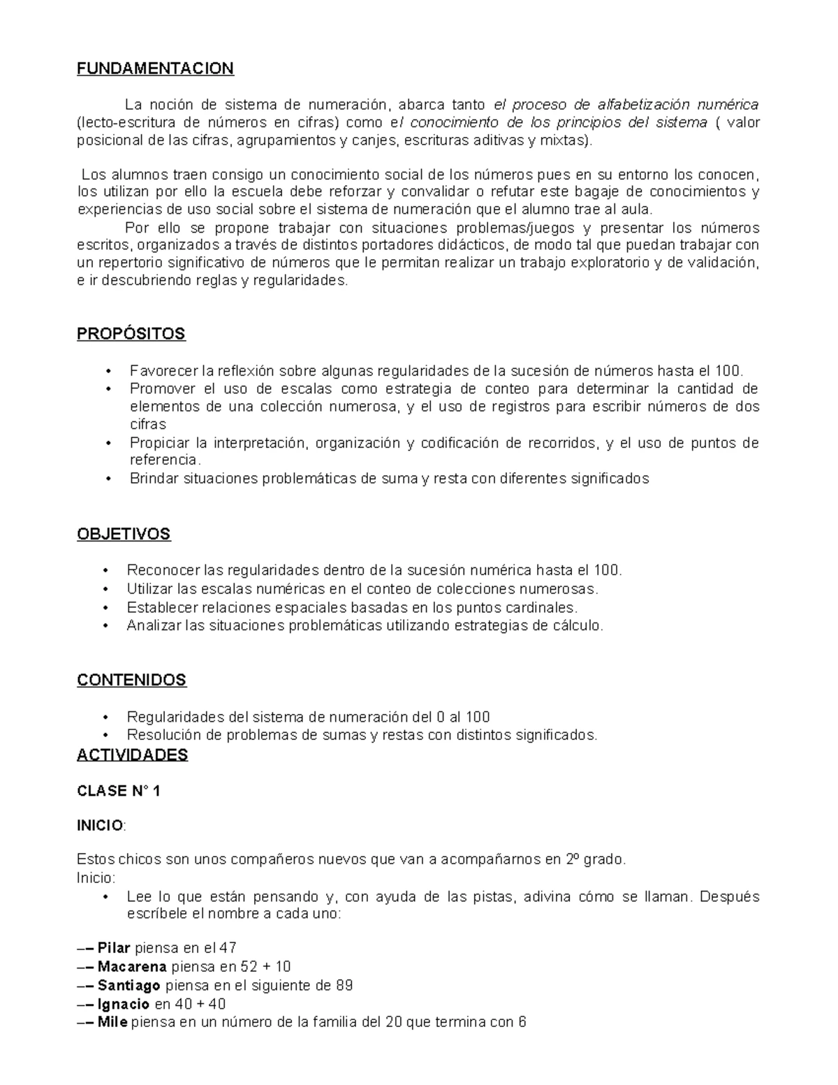 Matematica 2DO Grado MM1 - SECUENCIA DIDÁCTICA DE MATEMATICA Objetivos: Usar números naturales ...