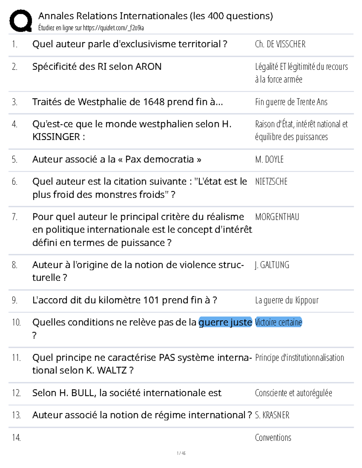 Annales RI: 400 Questions Essentielles pour Étudier en Ligne - Studocu