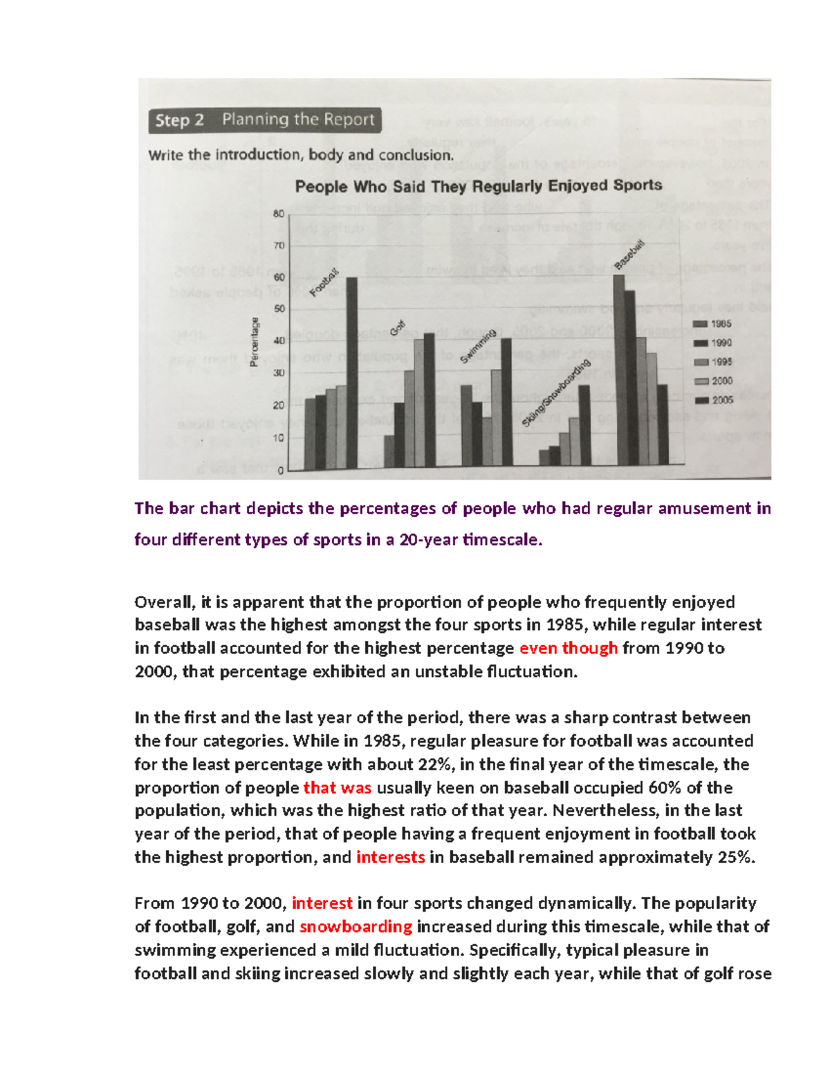 BAR Chart - Writing Task 1 - The bar chart depicts the percentages of ...