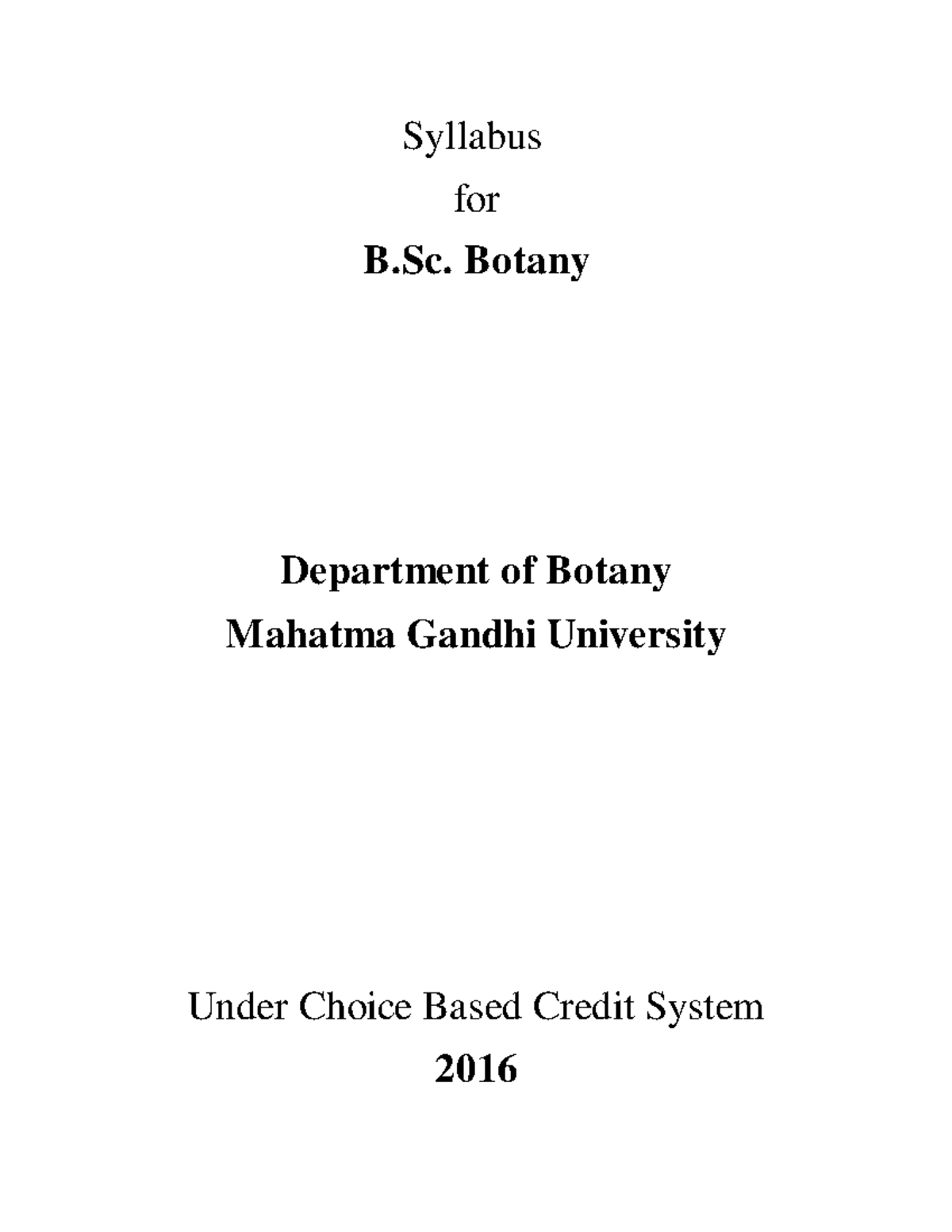 B.Sc Botany CBCS - Comprehensive Lecture Notes and Syllabus Overview ...