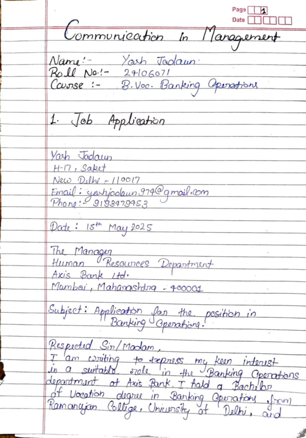 GE Assignment: Communication in Management for B. Voc. Banking ...