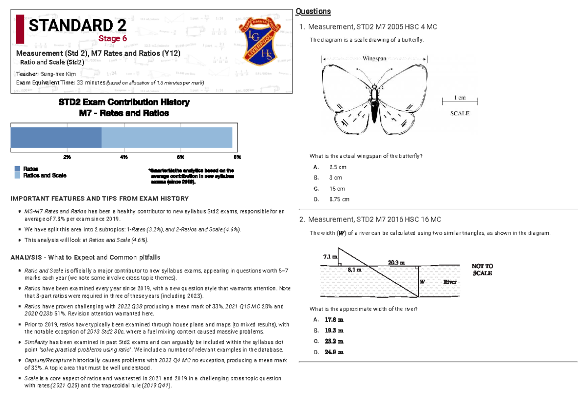 Measurement and Ratios: STD2 M7 Exam Insights and Tips - Studocu