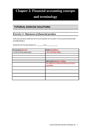Chapter 3 Tutorial Exercises (Solutions 1 - 12) - Chapter 3: Accounting ...