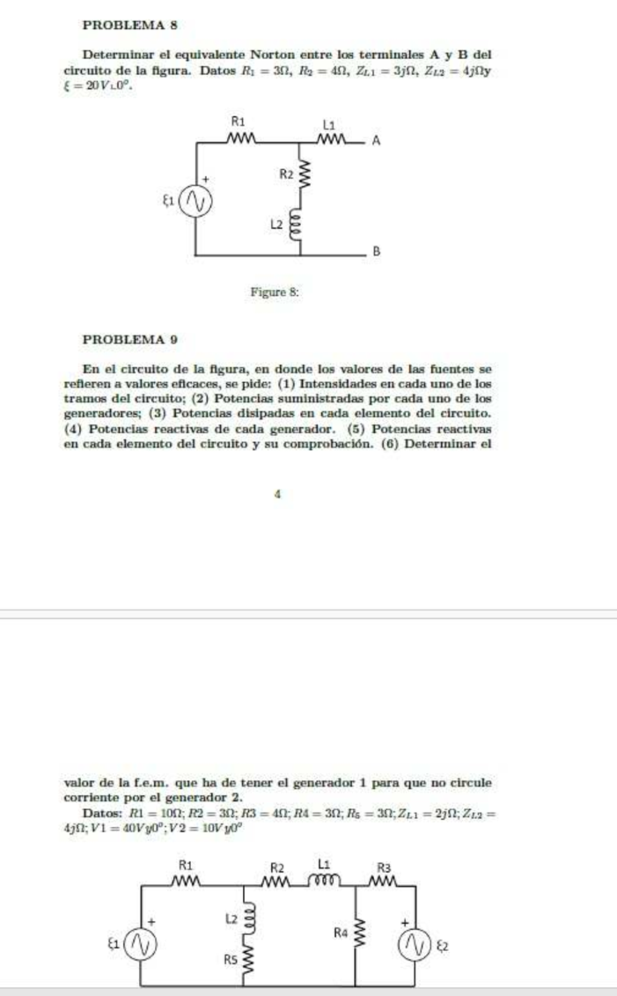 Problema 8 y 9: Análisis de Circuitos en PEC Física Informática - Studocu