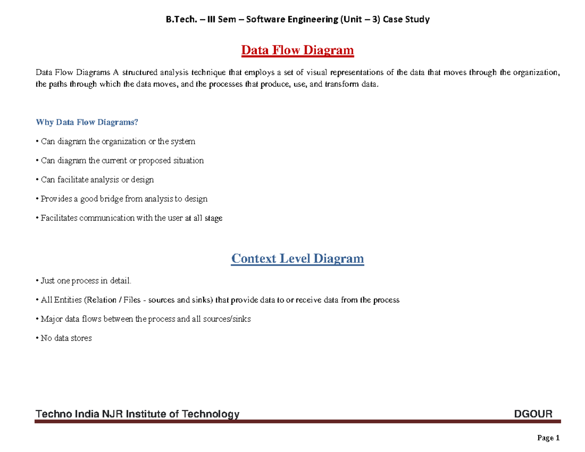 DFD - Case Study - Comprehensive Notes on Data Flow Diagrams - Studocu