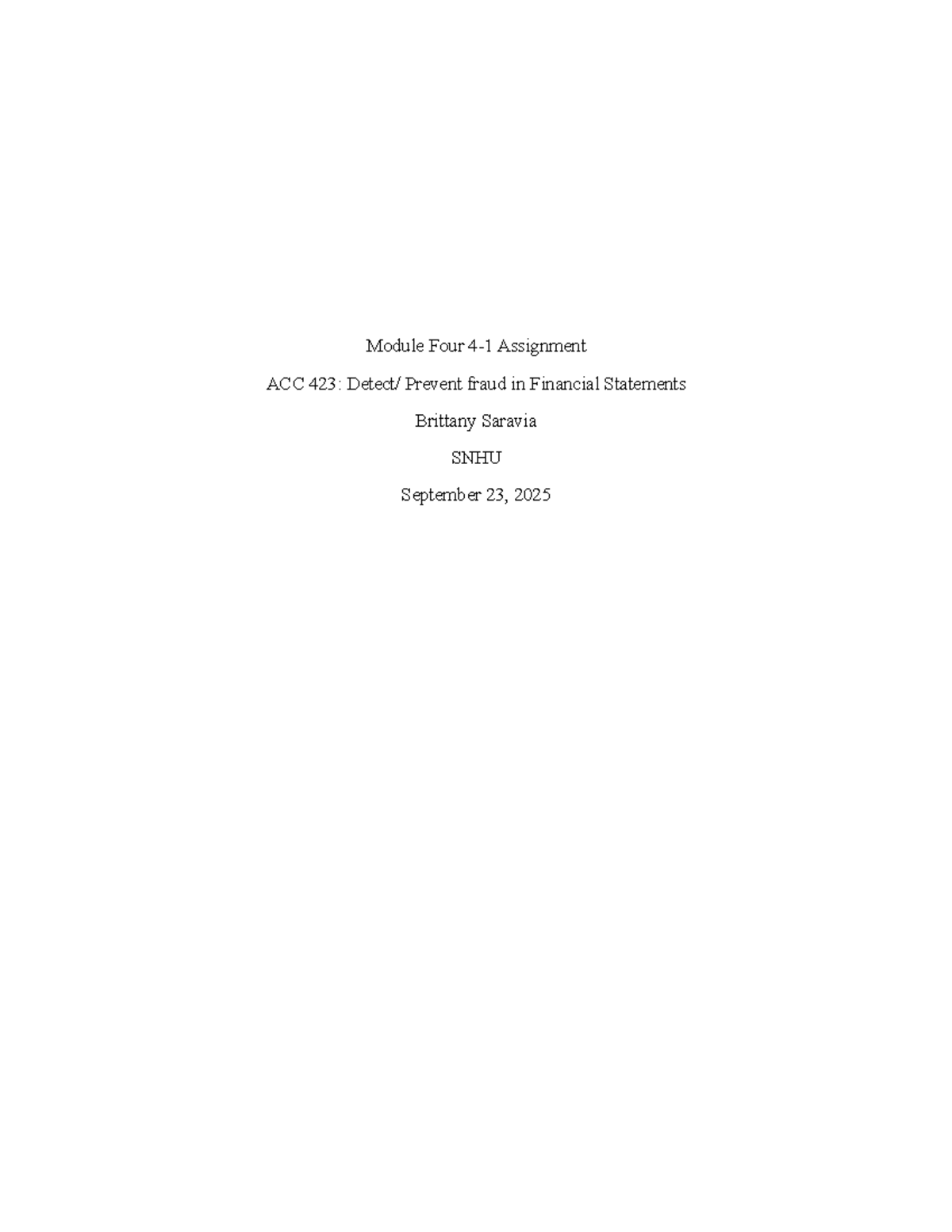 Module Four Assignment ACC 423: Fraud Prevention Strategies in ...