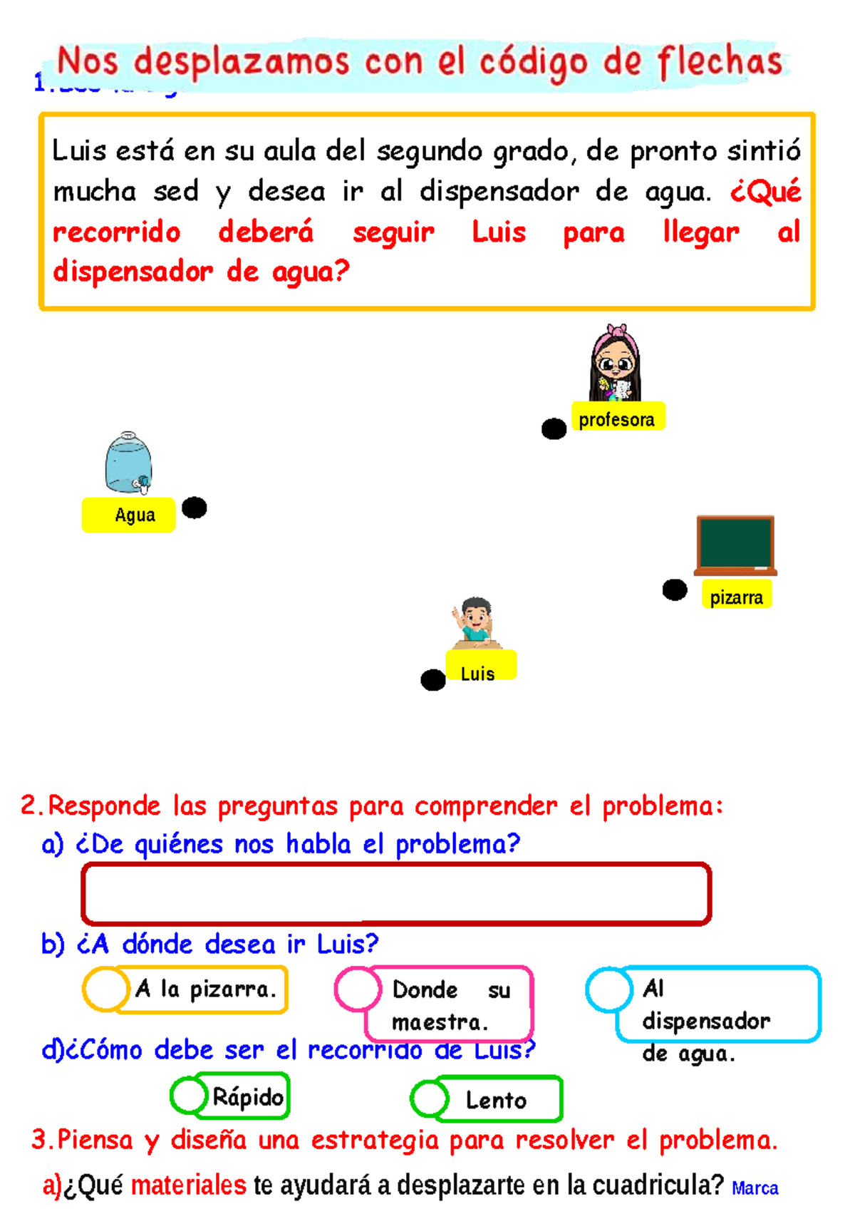 F. Nos desplazamos con códigos de flechas en el salón de clases - Studocu
