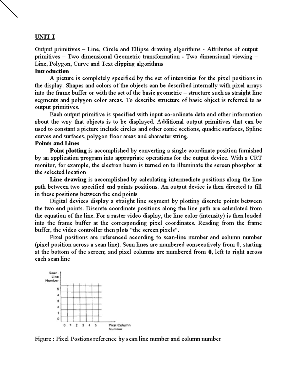UNIT I & II: Output Primitives and Drawing Algorithms - Studocu