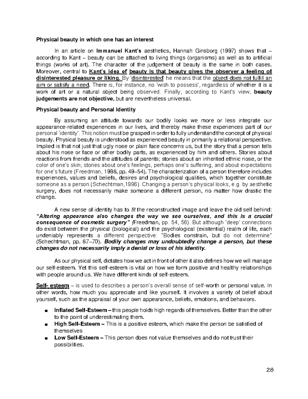 Physical Beauty and Personal Identity: Aesthetic Perspectives in UTS ...