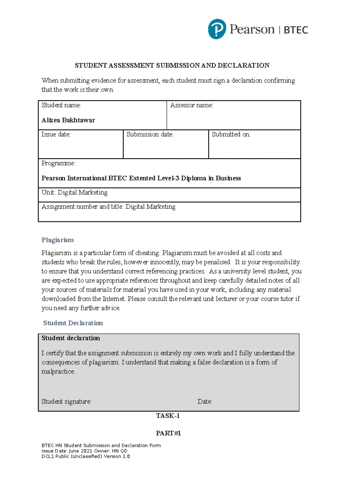 BTEC Level 3 Unit 17 - Digital Marketing Insights and Strategies - Studocu
