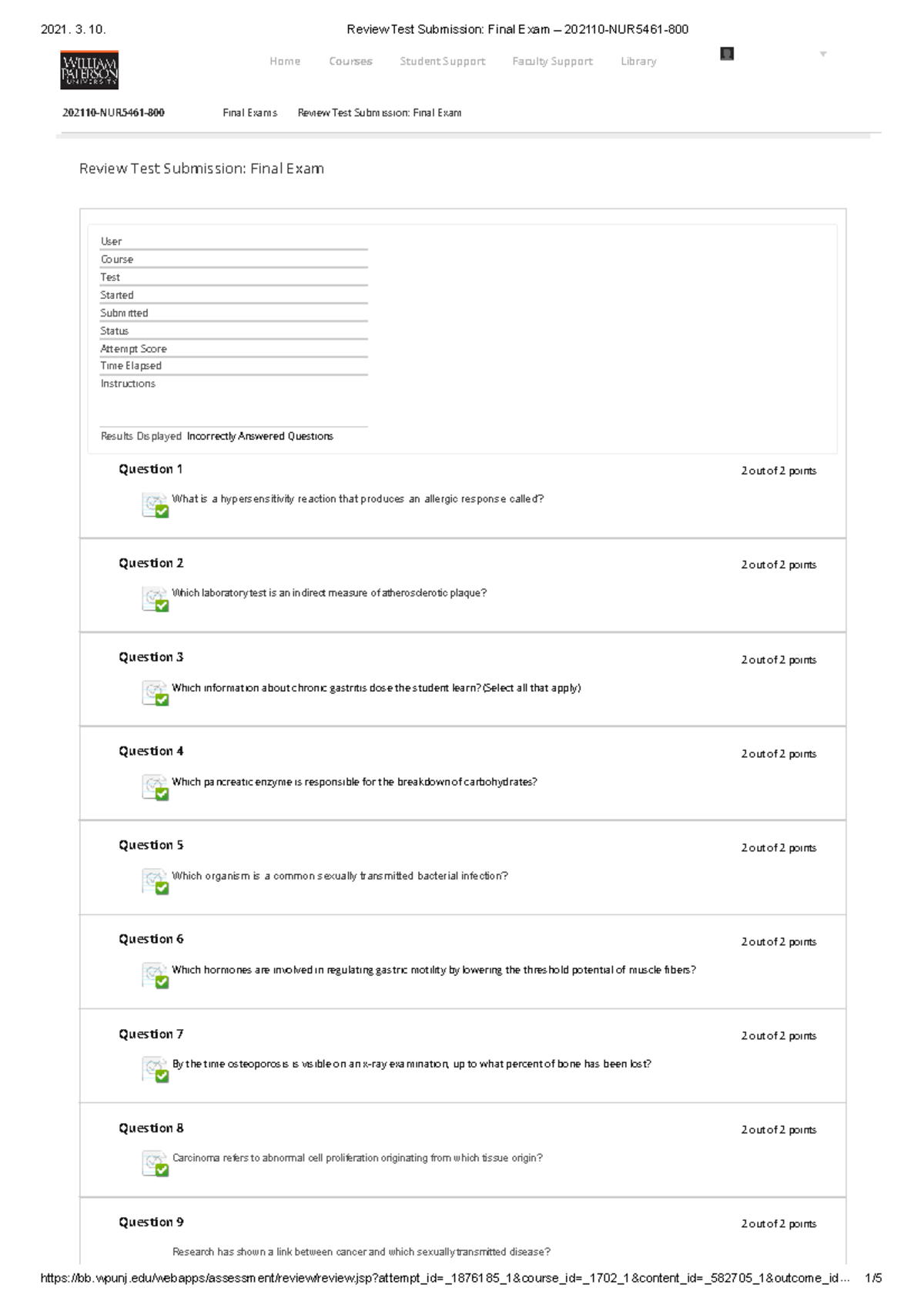 Final Exam Review for NUR5461 - Comprehensive Test Insights - Studocu
