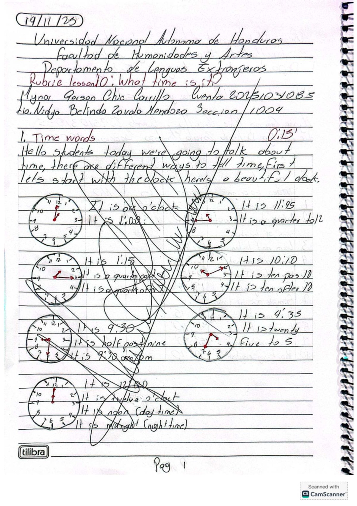 Cuento Rubrie: Time Words Lesson - U3T2a37 - Studocu