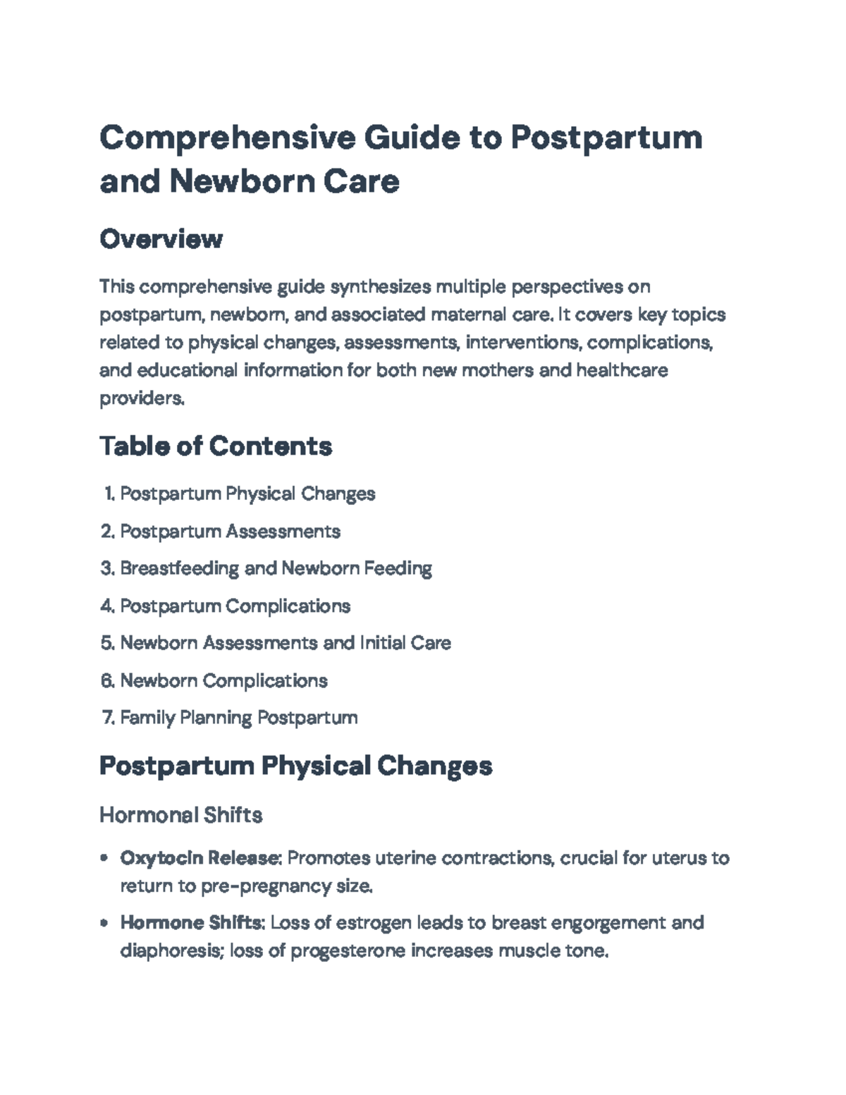 Comprehensive Guide on Postpartum and Newborn Care: Key Insights ...