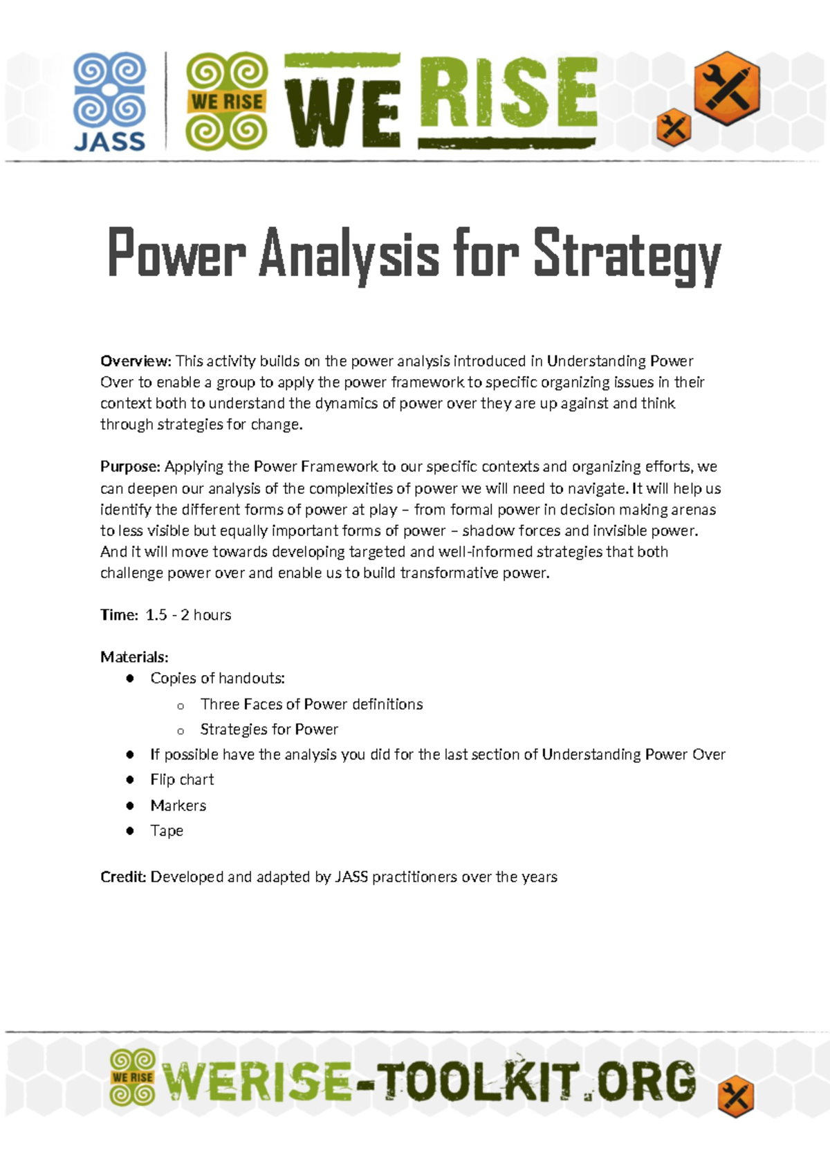 Power Analysis for Strategy (Course Code: PA101) - Organizing for ...
