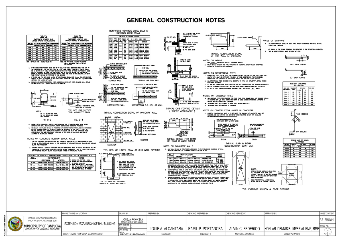 RHU Building Extension - Floor Plan and Structural Details - Studocu