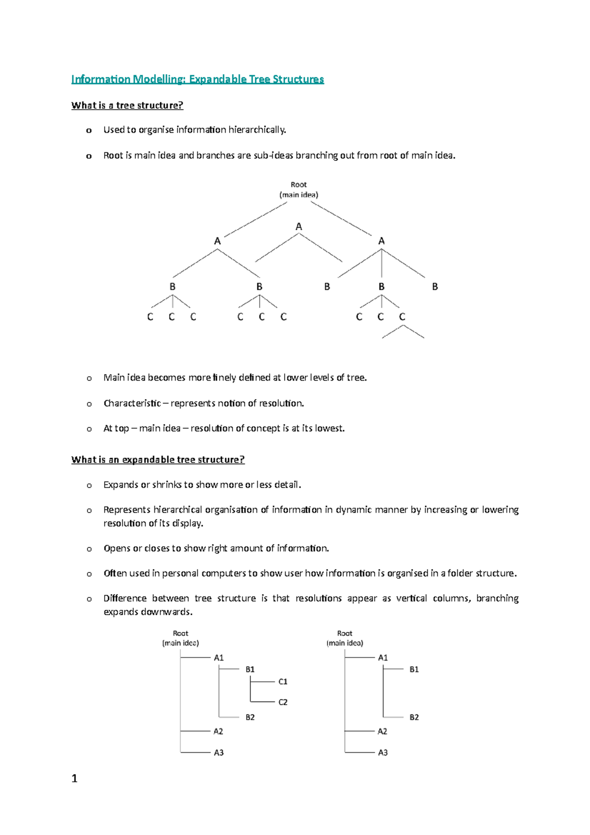 Information Modelling - Expandable Tree Structures - Information ...