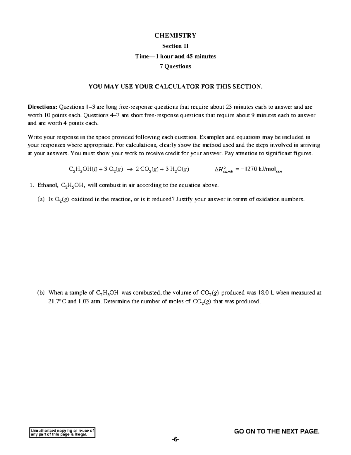 AP Chemistry 2019 Practice Exam Questions 41-62 Review - Studocu