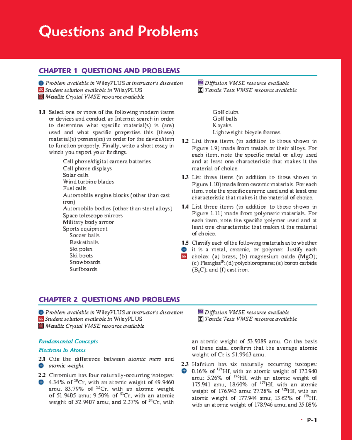 Material Science Problems - Callister's Questions & Solutions P-1 to P-4 - Studocu