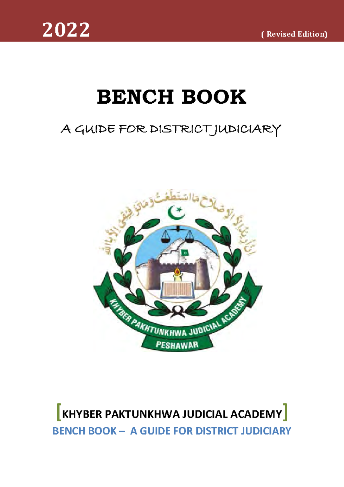 2022 Bench Book: Comprehensive Guide for District Judiciary - Studocu